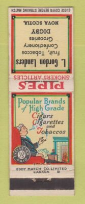Matchbook Cover - L Gordon Landers Tobacco Grocery Digby NS | eBay