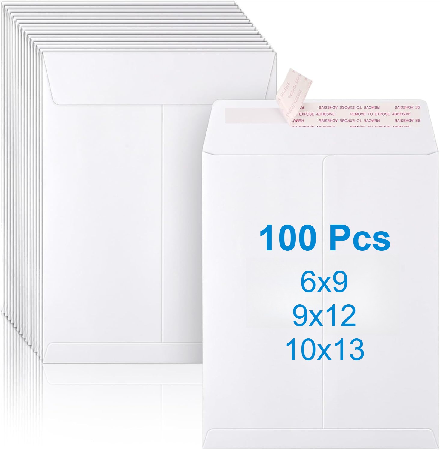 100 Pack Catalog Mailing Envelopes Mailers Peel Self Seal White 6x9 ...
