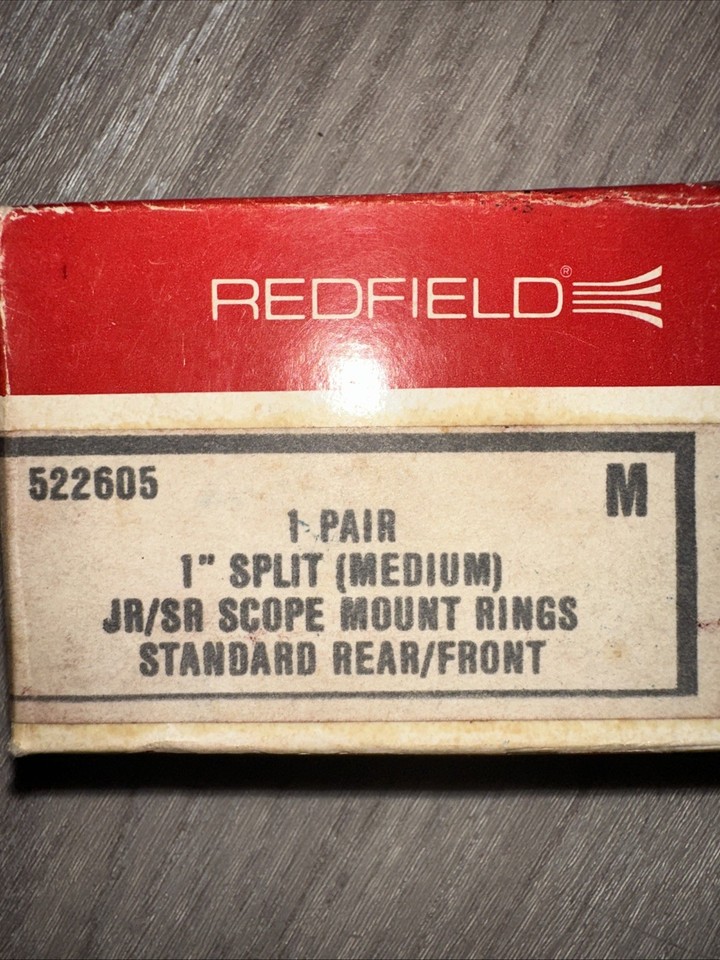 Redfield 1" Split Medium JR/SR Scope Mount Rings Standard Rear/Front ...