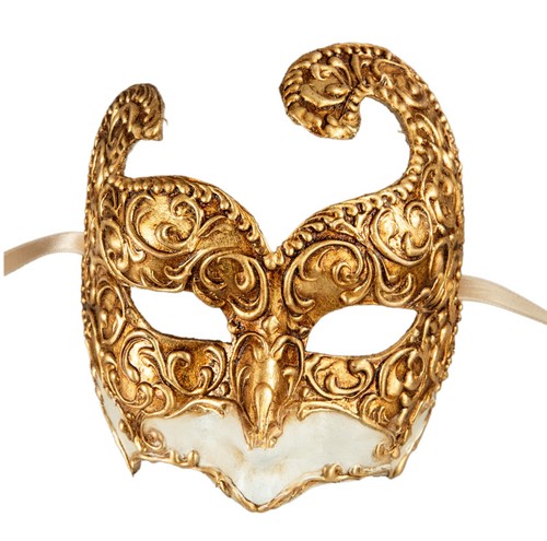 Venetian Half Face Baroque Gold Mask In Papier Mâché # 1132 | eBay
