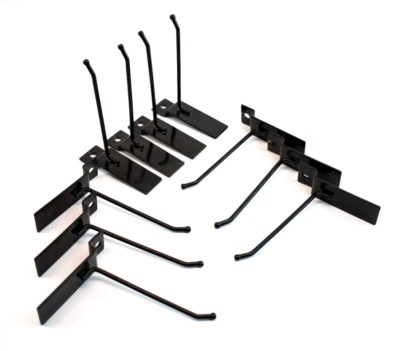 Lot of 10 Black Metal Slatwall Hooks 4" Retail Store Merchandise ...