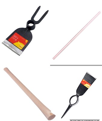 5lb Grubbing mattock head Handle Set Or 4" Mattock Head Handle Garden ...