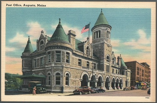 Postcard United States Post Office Augusta Maine c1930 Linen | eBay