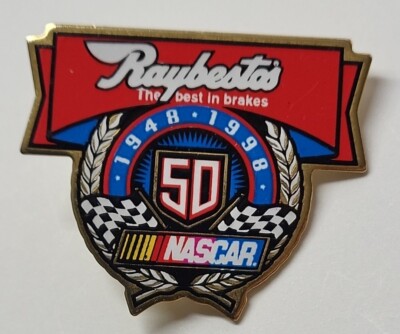 Raybestos NASCAR 1948 - 1998 50 Years Enamel Hat Lapel Vest Jacket Pin ...