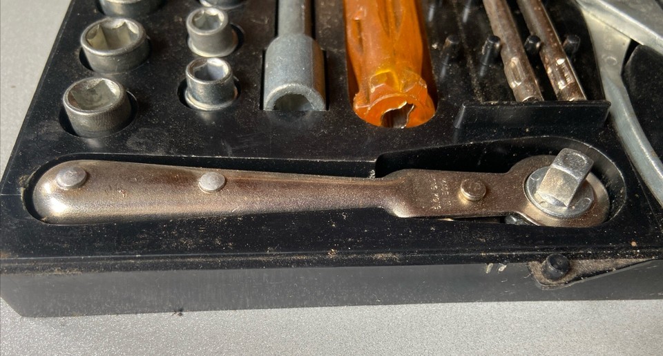 Mini Tool Screwdriver Socket Set Folding Hard Plastic Case Compact Tool ...