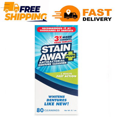 Stain Away Plus Professional Strength Denture Cleanser, 8.10 oz, Enough ...