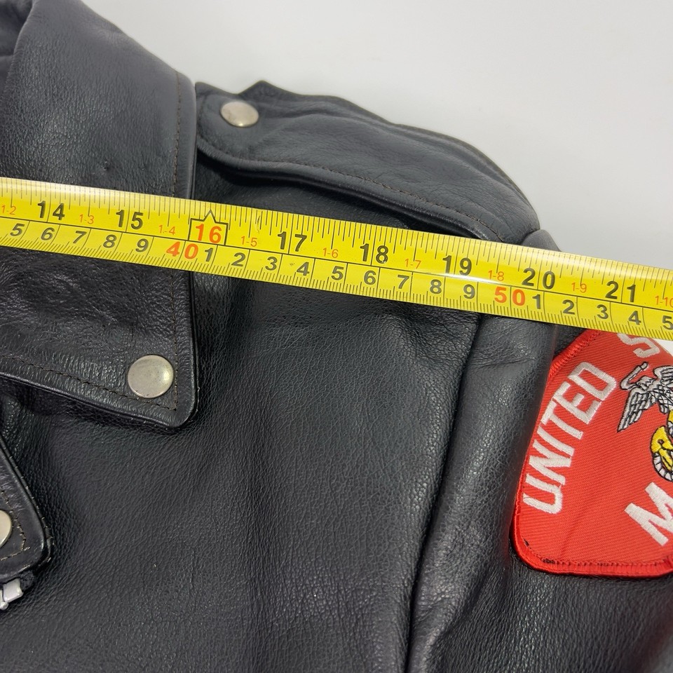 Vtg ‘90s Perfecto Black Leather Jacket Men’s L Biker Weathered Chewed ...