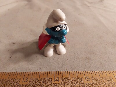 Smurf Spy Smurf with Red Cape 20008 West Germany PVC | eBay