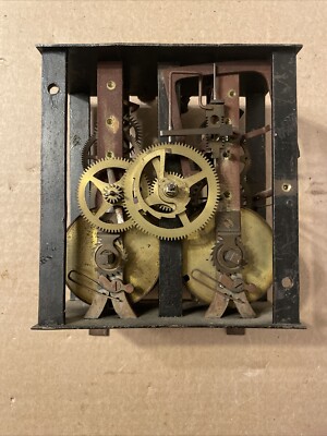 Antique French Bakers Wall Clock Spring Morbier Type Movement Parts | eBay