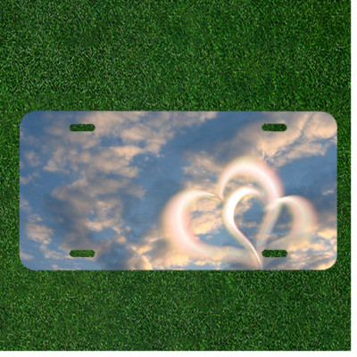 Custom Personalized License Plate Auto Tag With Cloud Heart Sky Design ...