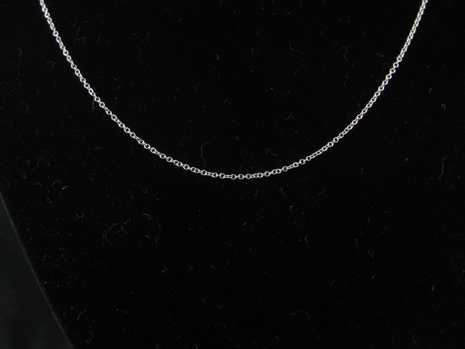 14K 585 White Gold Chain Link Necklace 18" Long | eBay