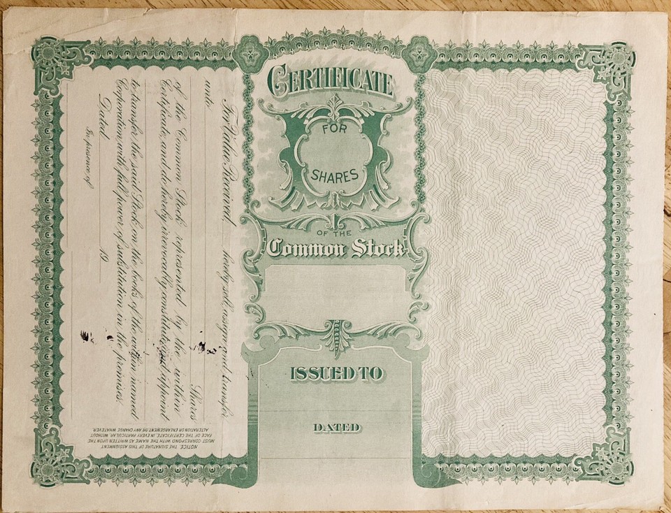 1949 CAPT. POST HORSE RADISH & PICKLE CO. NYC. CAPITAL STOCK SHARES ...