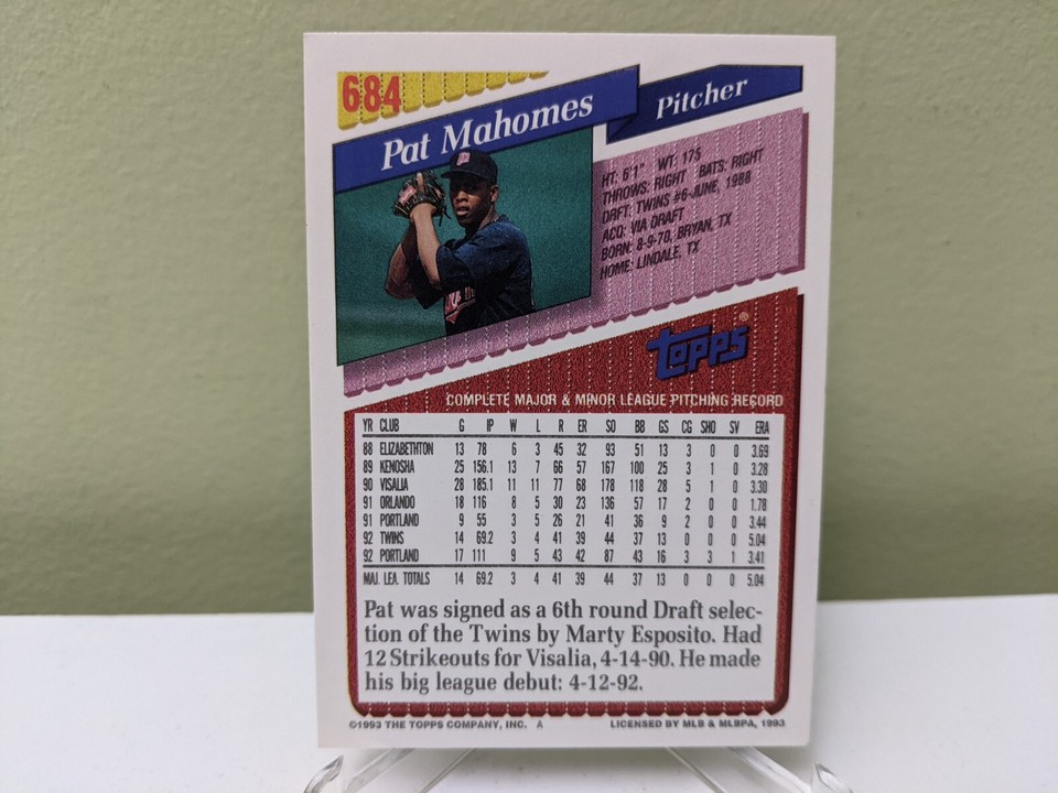 1993 Topps #684 Pat Mahomes Minnesota Twins Baseball Card | eBay