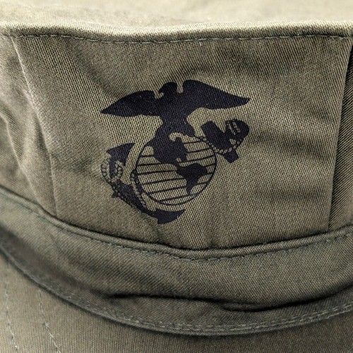 USMC OD Green 8-Point Cover - Marine Corps 1960's Sateen Utility Cap ...