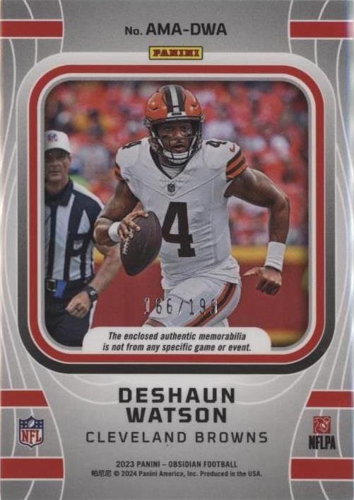 Las mejores ofertas en 2023 Panini Obsidian Deshaun Watson #AMA-DWA | eBay
