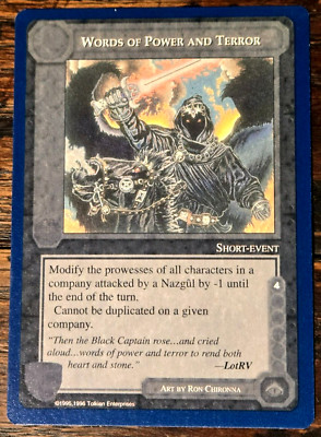 1x Words of Power and Terror Middle Earth MECCG CCG Rare NM+ (Unlimited ...