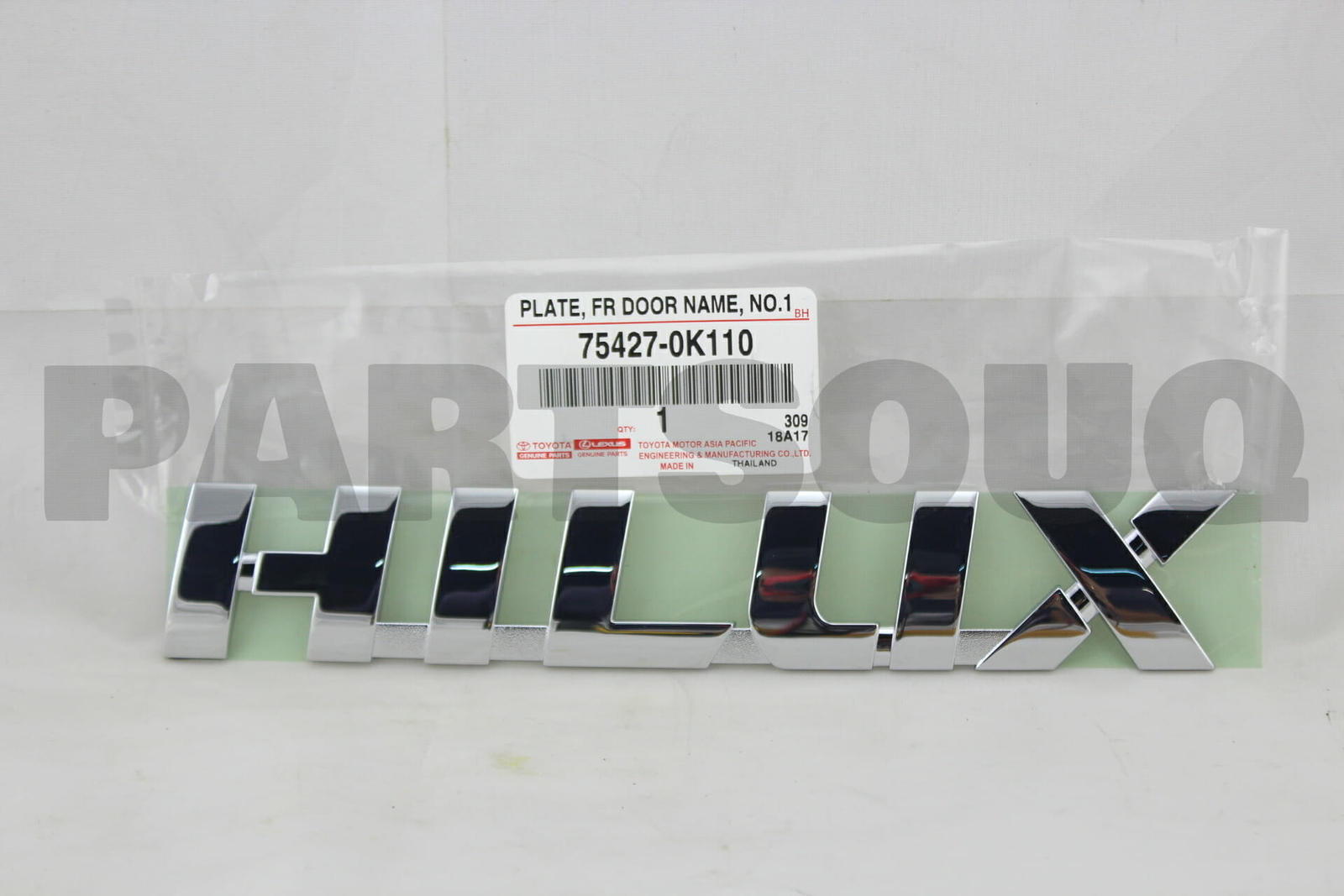 754270K110 Genuine Toyota PLATE FR DOOR NAME 75427-0K110 | eBay