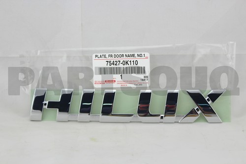 754270K110 Genuine Toyota PLATE FR DOOR NAME 75427-0K110 | eBay