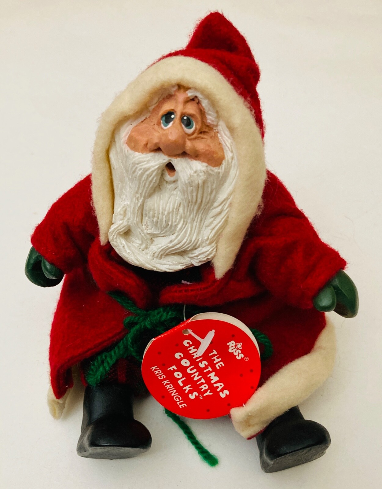Russ The Christmas Country Folks Kris Kringle 7" Santa Shelf Sitter NEW ...