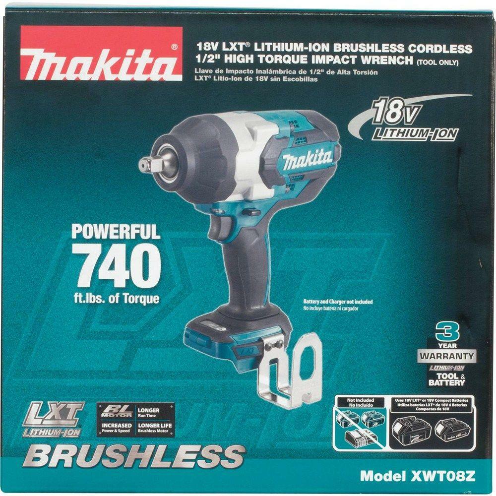 Makita Impact Wrench 1/2 Inch 18 Volt Brushless Cordless High Torque ...