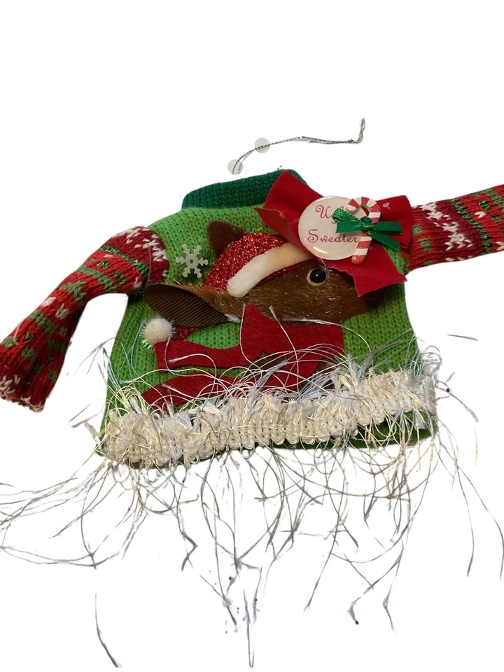 Baby Doe Deer Ugly Sweater Christmas Tree Ornament Clothes Hanger Hook ...