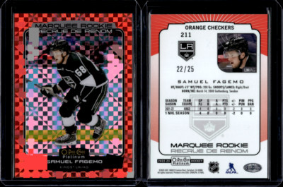 2022-23 O-Pee-Chee Platinum Marquee Rookie Orange Checkers Samuel ...