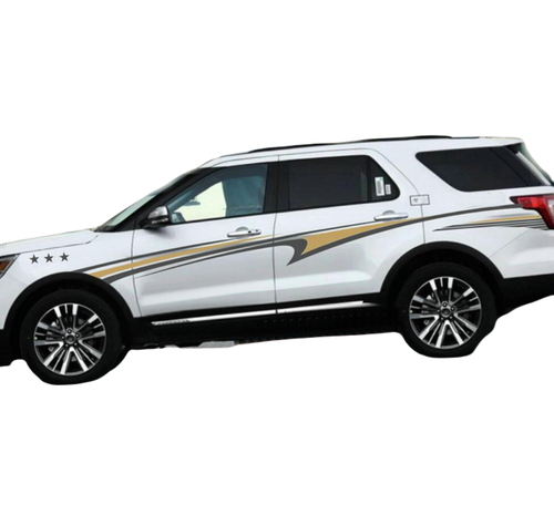 2 PCS Graphic Waist Line Stripe Car Sticker For Ford Explorer Side Door ...