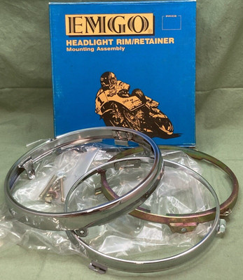 NEW GENUINE EMGO 66-64334 7" Chrome Headlight Rim & Ring Retainer ...