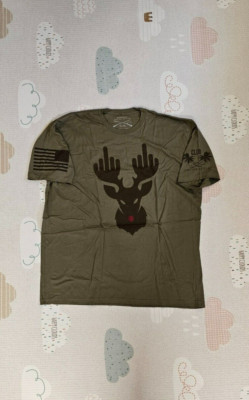 Grunt Style CLUB X-Mas Reindeer Angry Rudolph T-Shirt Military Green ...