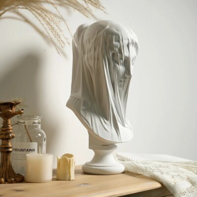 Veiled Lady Bust Statue – Greek Goddess Sculpture, Roman Mythology Home ...