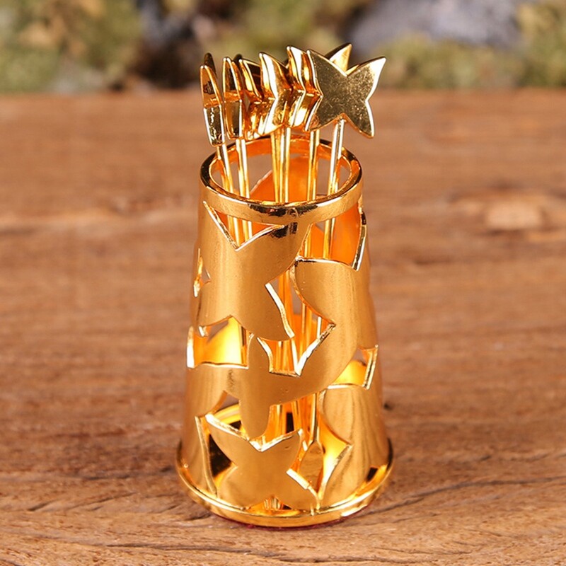 European- Kitchen Decorations Metal Hollow Storage Buckets Glass ...