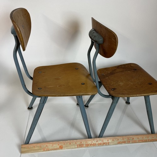 SET OF 2 VTG MID-CENTURY MODERN AMERICAN SEATING CHILD SCHOOL CHAIRS ...