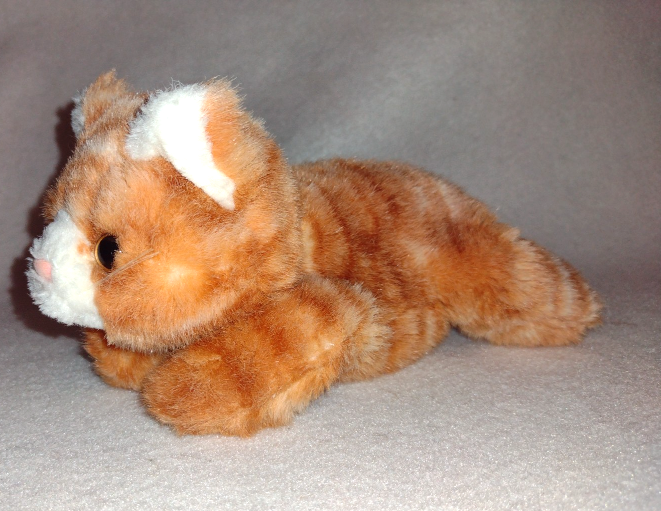 Bearington Plush Orange Stripe Tabby Cat Kitten 8" Soft Stuffed Beanie ...