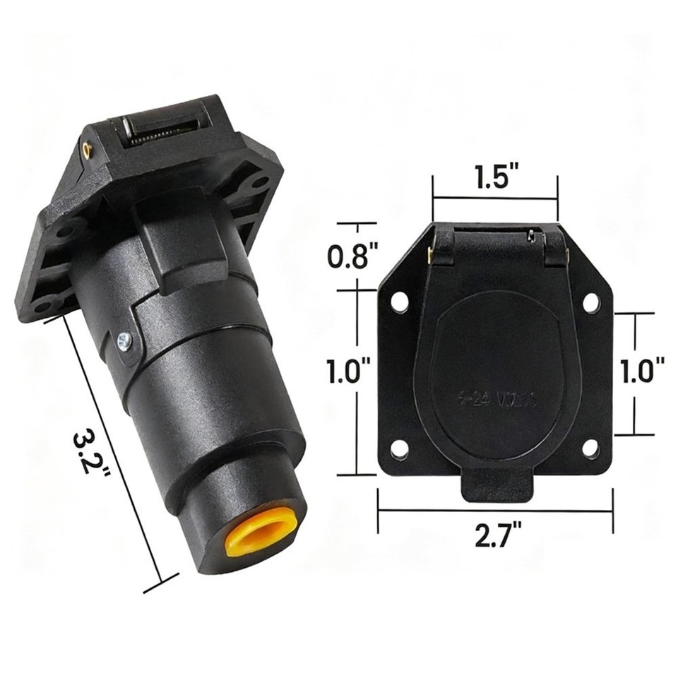 Truck Side Female 7 Pin RV Blade Trailer Wiring Harness Connector ...