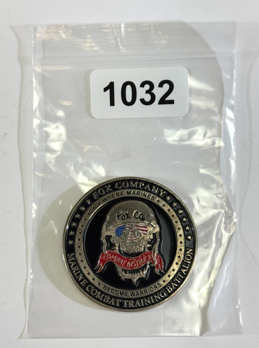 Fox Company Combat Instructor Challenge Coin Marine Training Skull 32 ...
