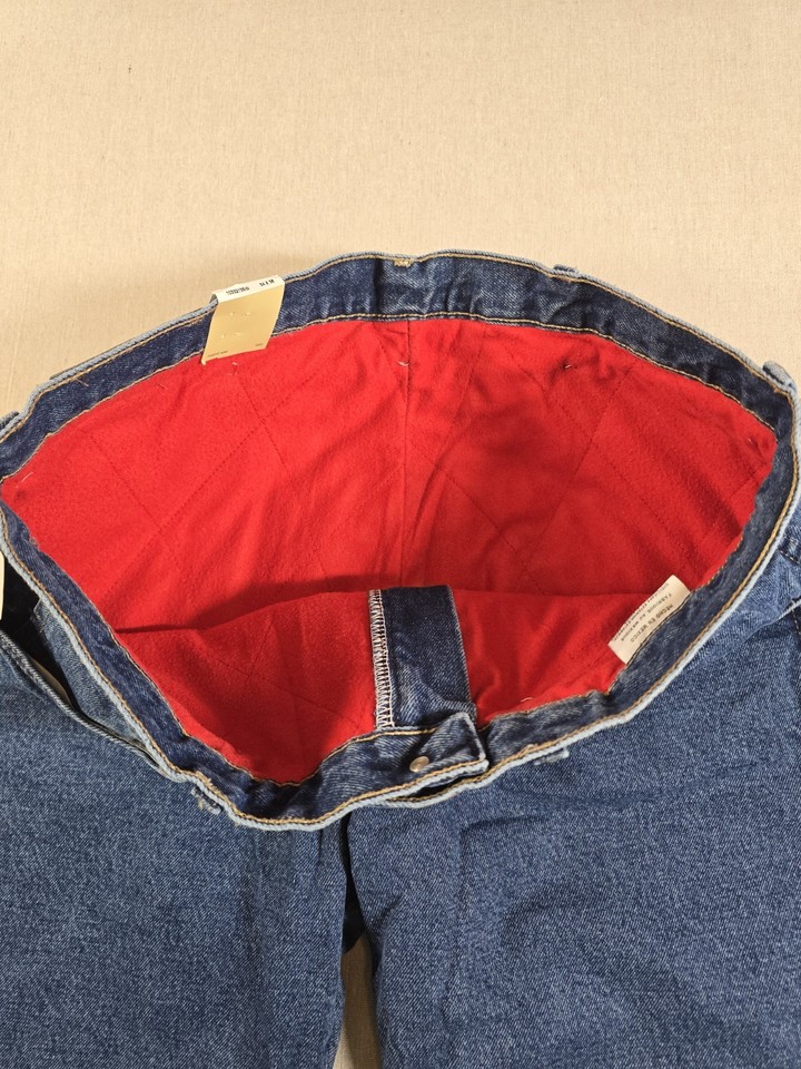 New Wrangler Rugged Wear Thermal Lined Denim Jeans Men’s 34x36 Relaxed ...