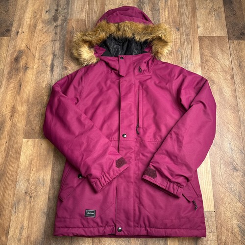Volcom So Minty Insulated Snow Jacket Girl's Large Pink Snowboarding ...