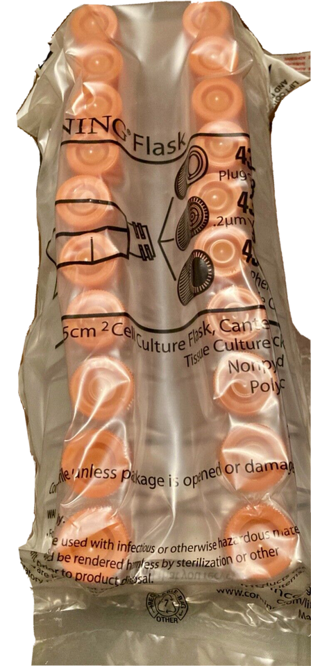 Twenty Corning 25cm² Rect Canted Neck Cell Culture Flasks - Plug Seal ...