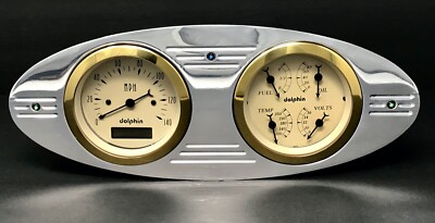 1932 Ford Car 2 Gauge Dash Panel Insert Quad Style Gold | eBay