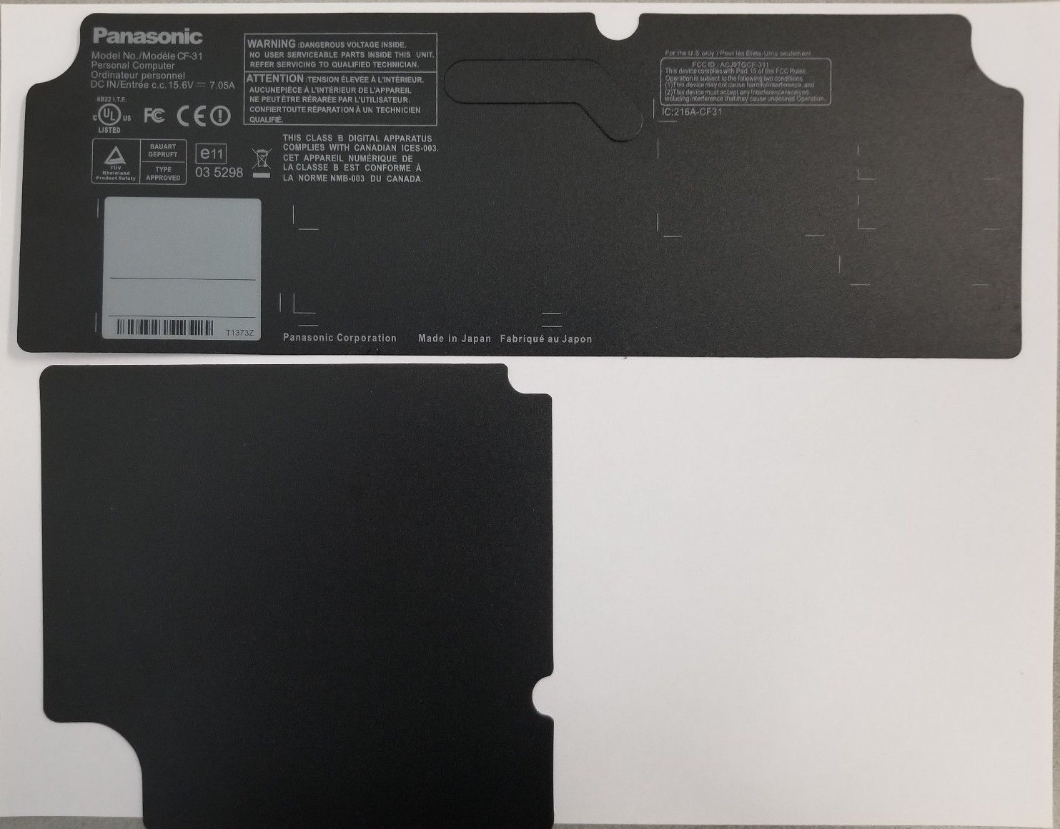 lot of 10 Panasonic toughbook CF-31 bottom case film sticker ...