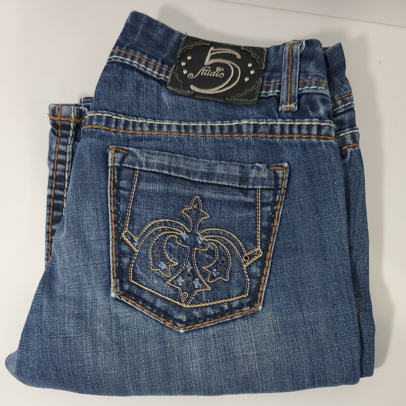 Studio 5 Thick Stitch Bootcut Denim Blue Jeans Women'… - Gem