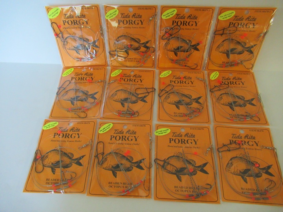 PORGY RIGS SCUP BEADED HI-LO OCTOPUS HOOK RIG TIDE RITE SALTWATER ...