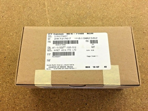 (1 PIECE) DCMN-37P-N-K87, ITT CANNON 37 Position D-Sub Plug, Male Pins ...