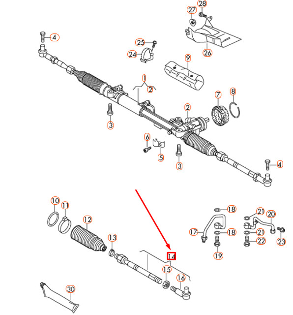 Volkswagen 4E0419801E Genuine OEM Factory Original Tie Rod for sale ...