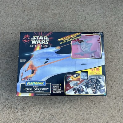 RARE Star Wars Episode 1 Naboo Royal Starship Blockade Cruiser Playset ...