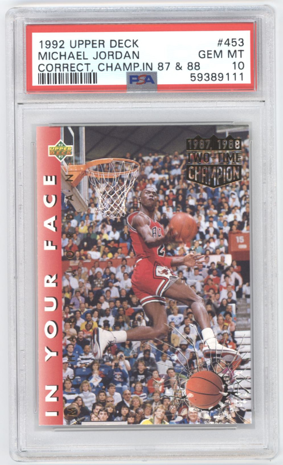 Michael Jordan 1992 Upper Deck #453 In Your Face Price Guide - Sports ...