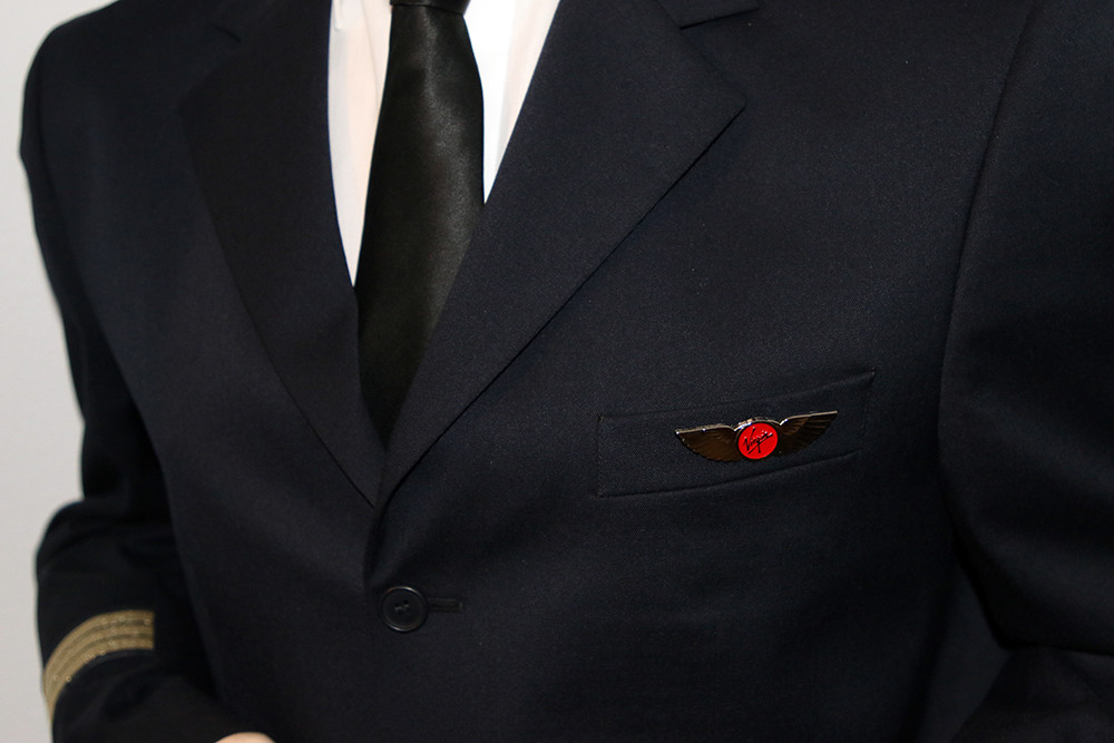 WINGS VIRGIN ATLANTIC AIRWAYS Wing Pin Silver 60mm / 2.4in Pilot Wing ...