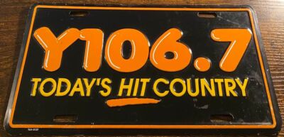 Y106.7 Radio Station Booster License Plate Today's Hot Country Atlanta ...