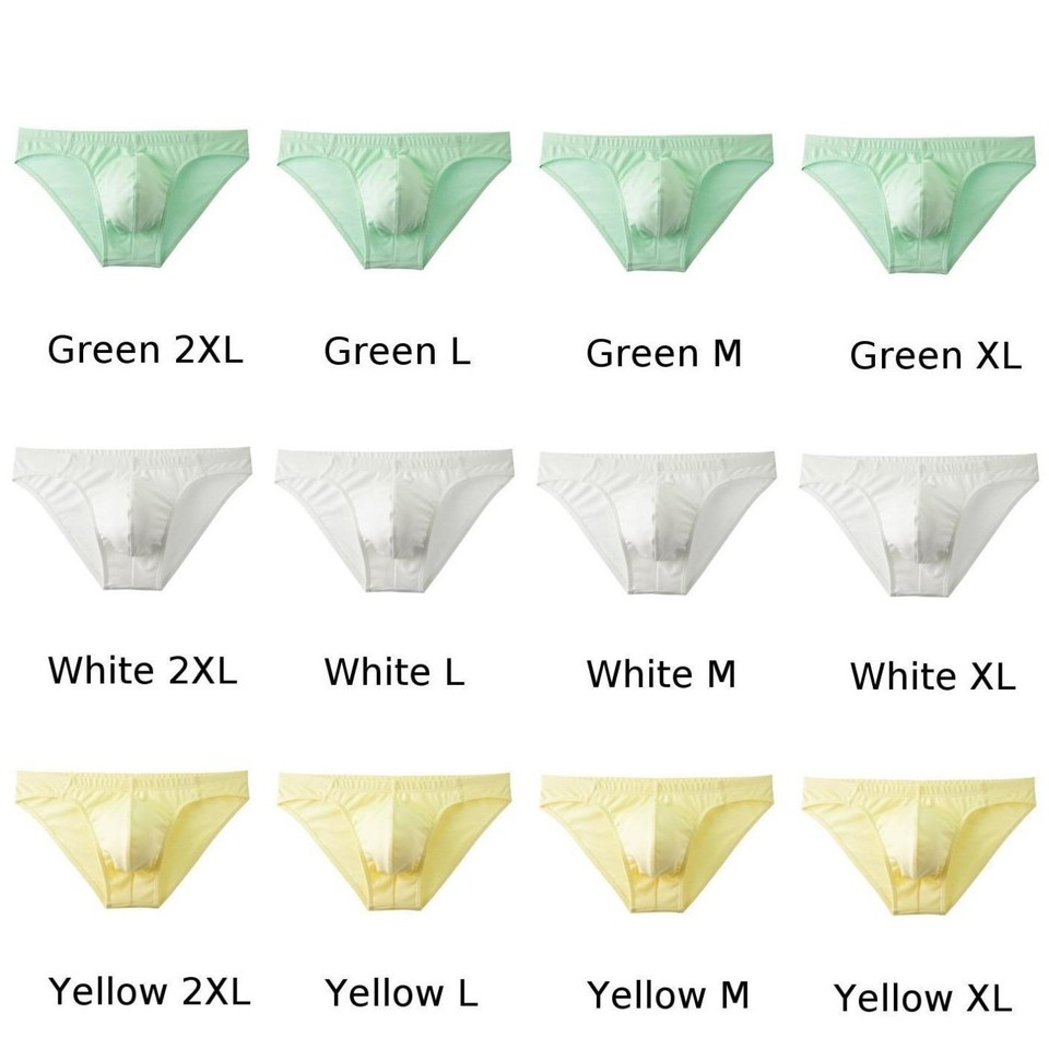 Men Cotton Briefs Breathable Underwear Solid Pattern Low-rise Cut ...