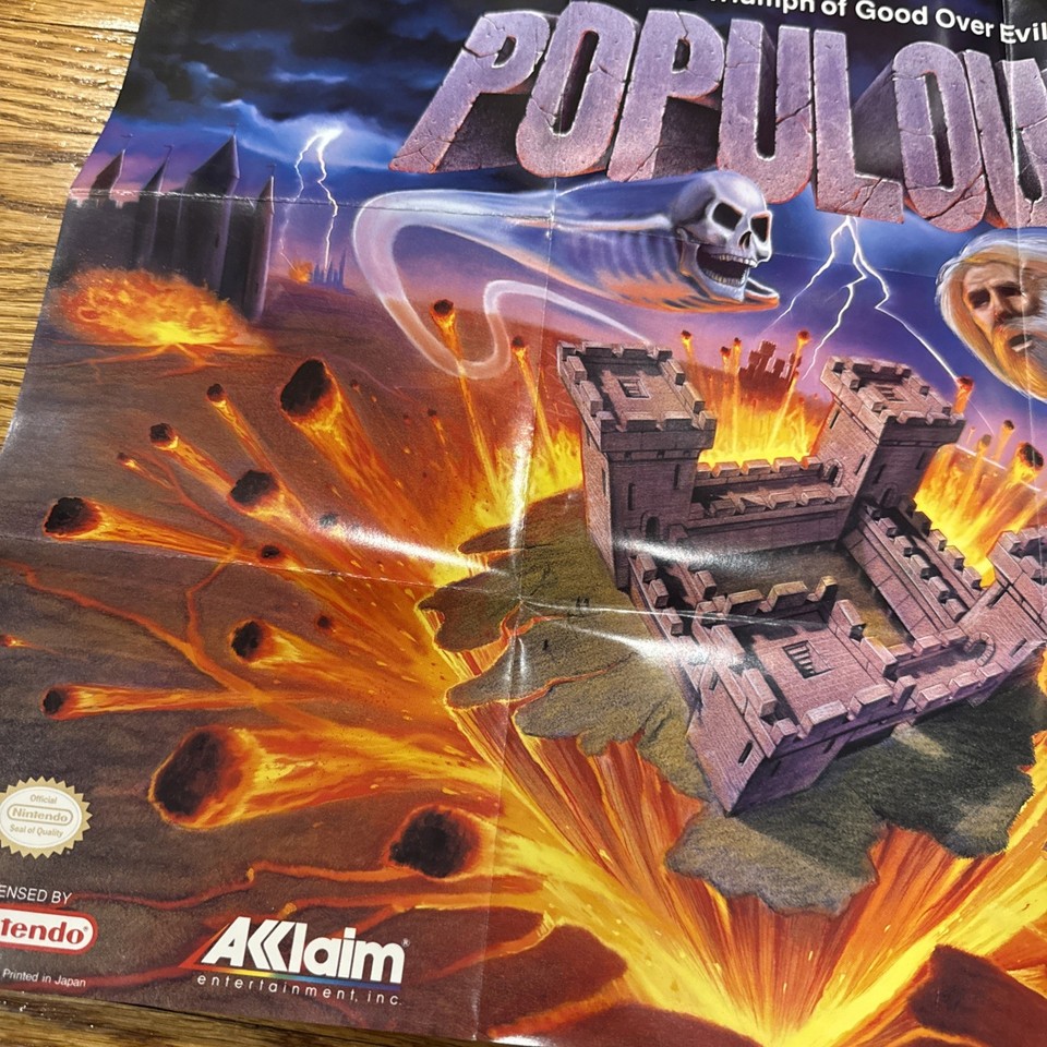 Populous (Super Nintendo SNES) Original Poster Insert | eBay